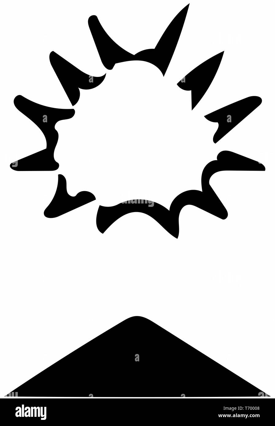 Ornate abstract black symbol on white background Stock Photo - Alamy