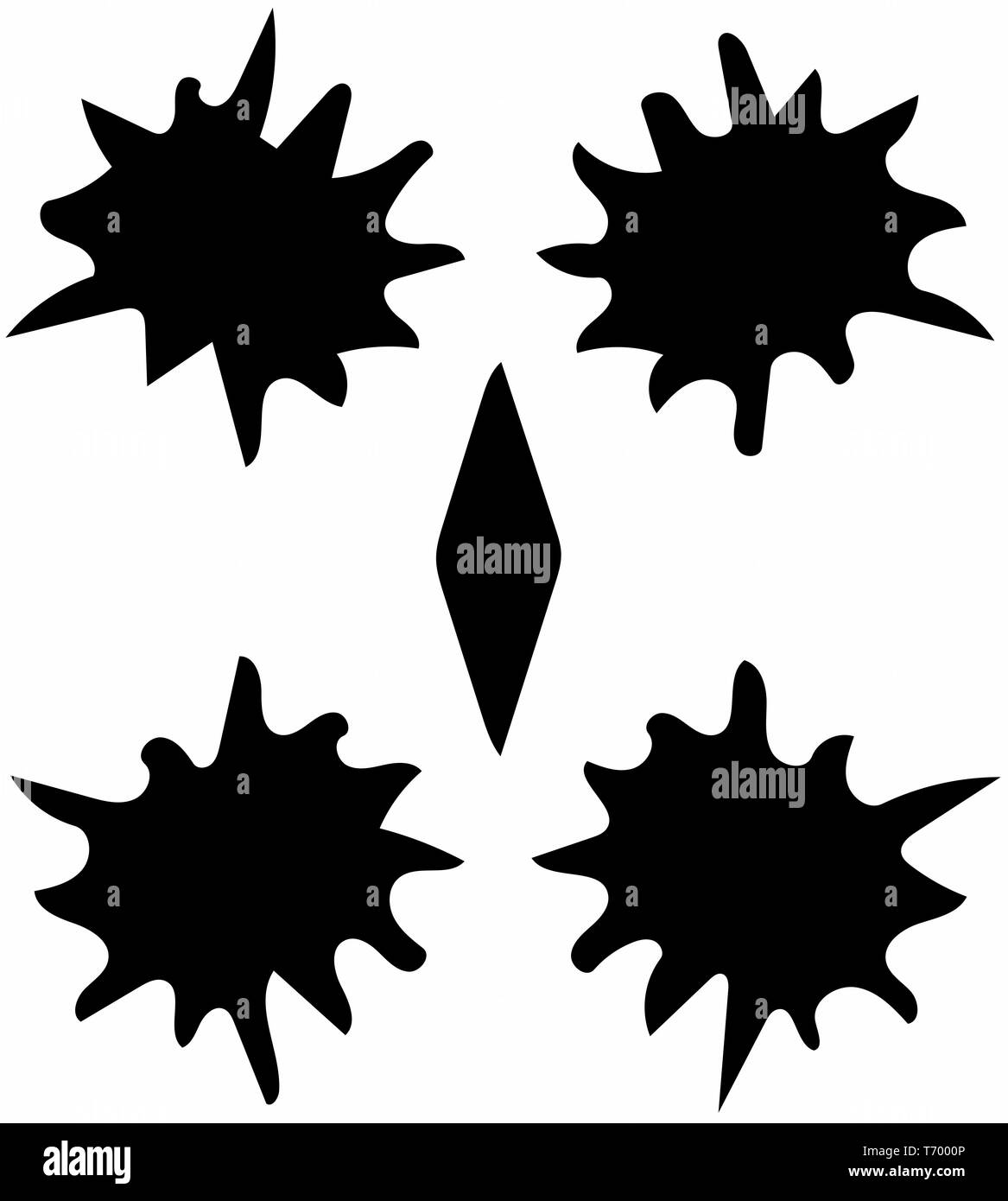 Ornate abstract black symbol on white background Stock Photo - Alamy