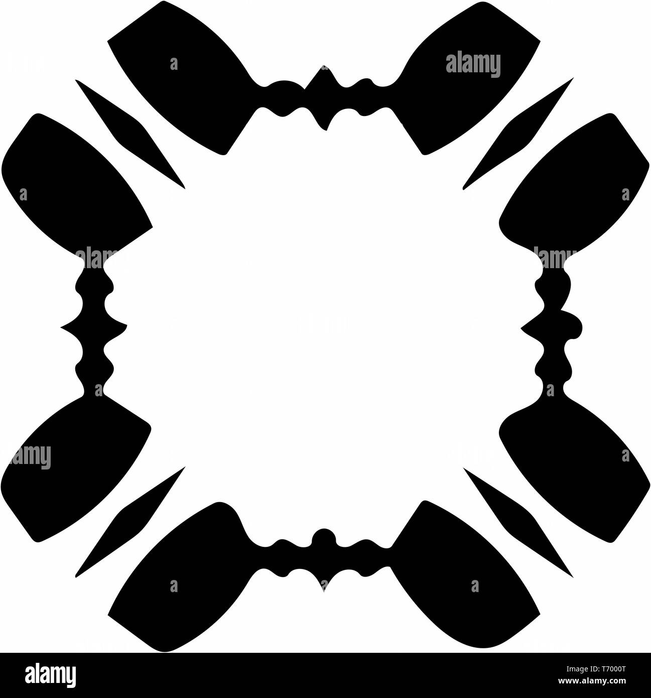 Ornate abstract black symbol on white background Stock Photo - Alamy