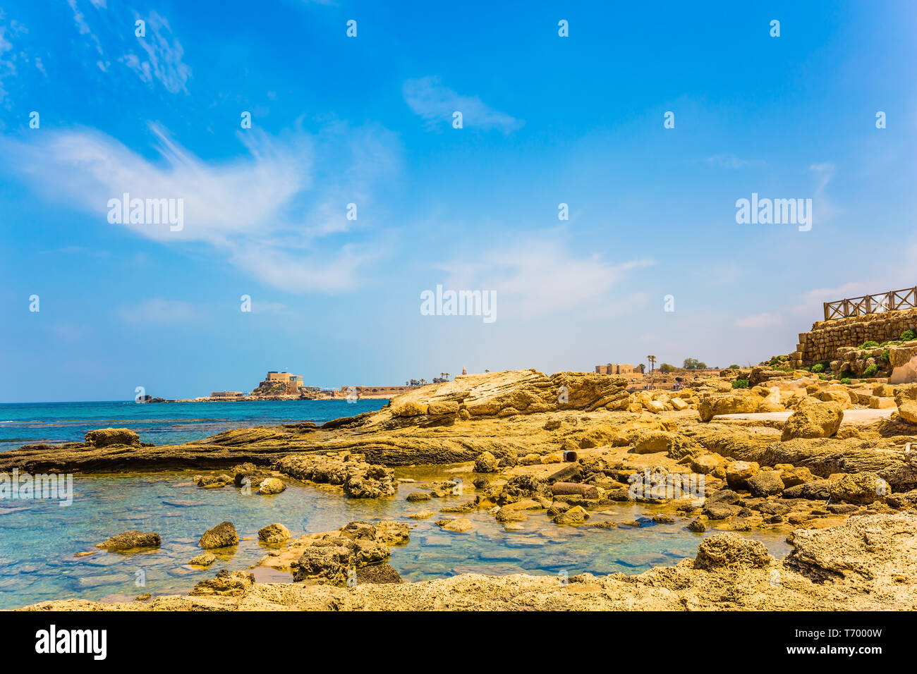 The port of King Herod in ancient Caesarea Stock Photo - Alamy