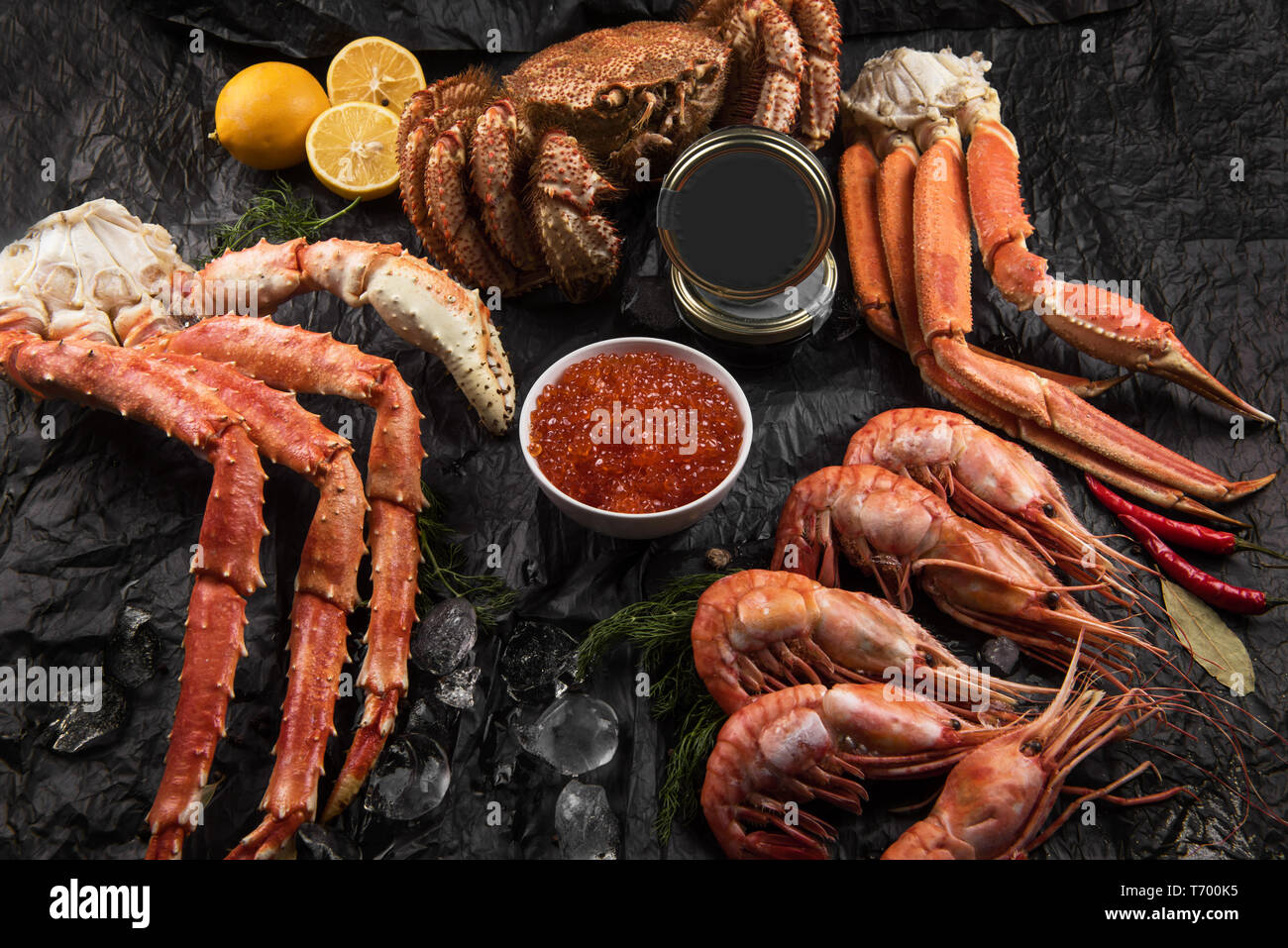 Set of fresh seafood Stock Photo - Alamy