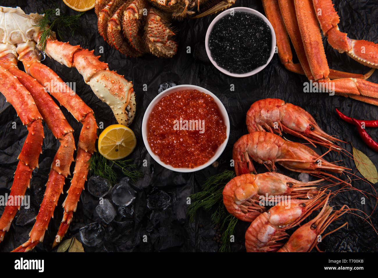 Set of fresh seafood Stock Photo - Alamy
