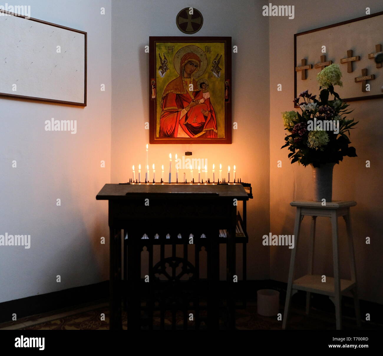 Inside a cathedral of catholic church Stock Photo - Alamy