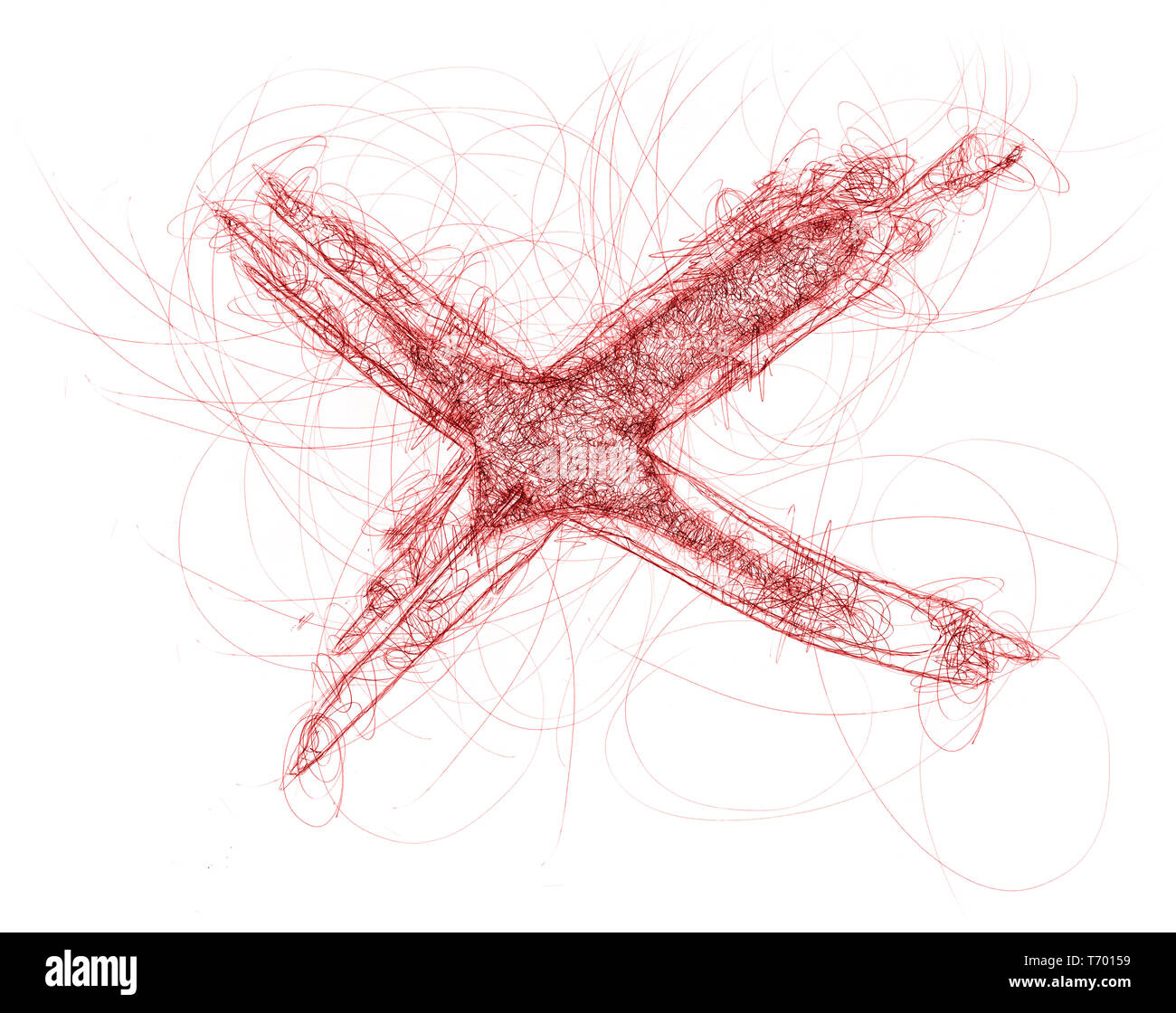 red cross ballpoint pen doodle Stock Photo - Alamy