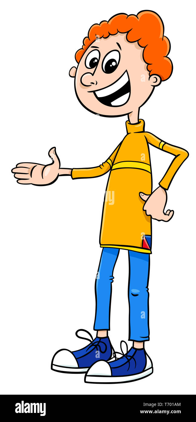 funny boy character cartoon illustration Stock Photo - Alamy
