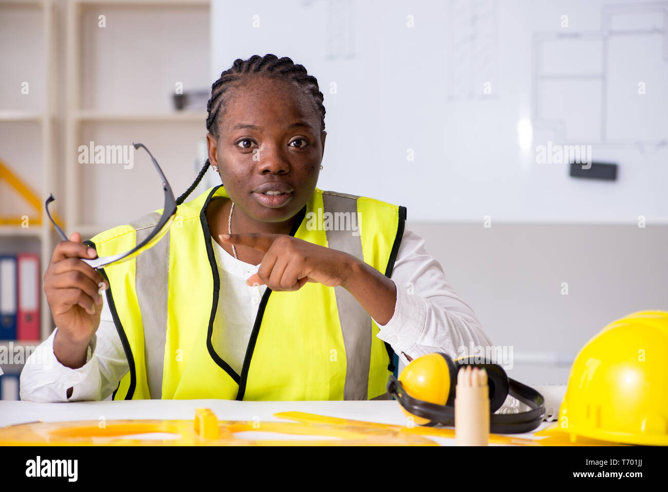 Young black architect working on project Stock Photo - Alamy