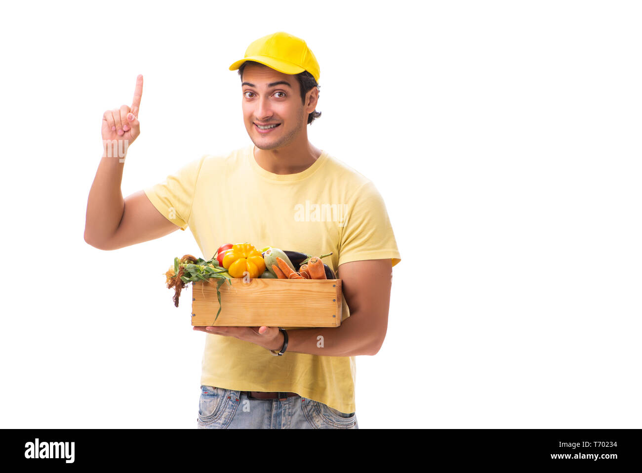 Concept of shopping delivery isolated on white background Stock Photo ...