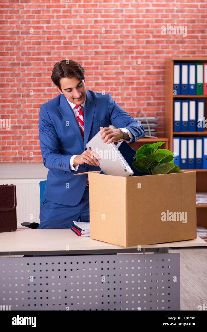 Successful employee getting new job position Stock Photo - Alamy