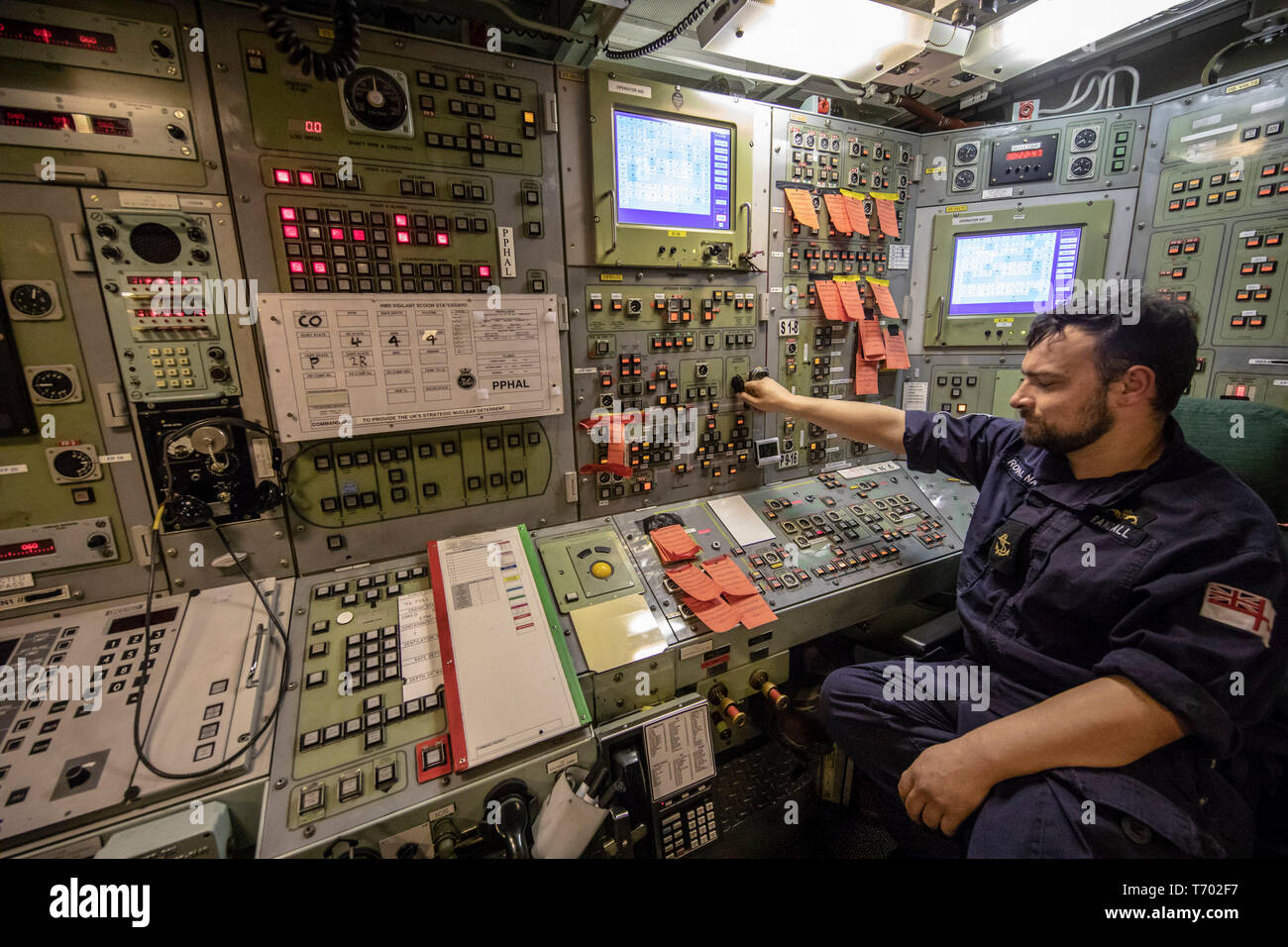 Leading Engineering Technician Chris Randall onboard HMS Vigilant at HM ...