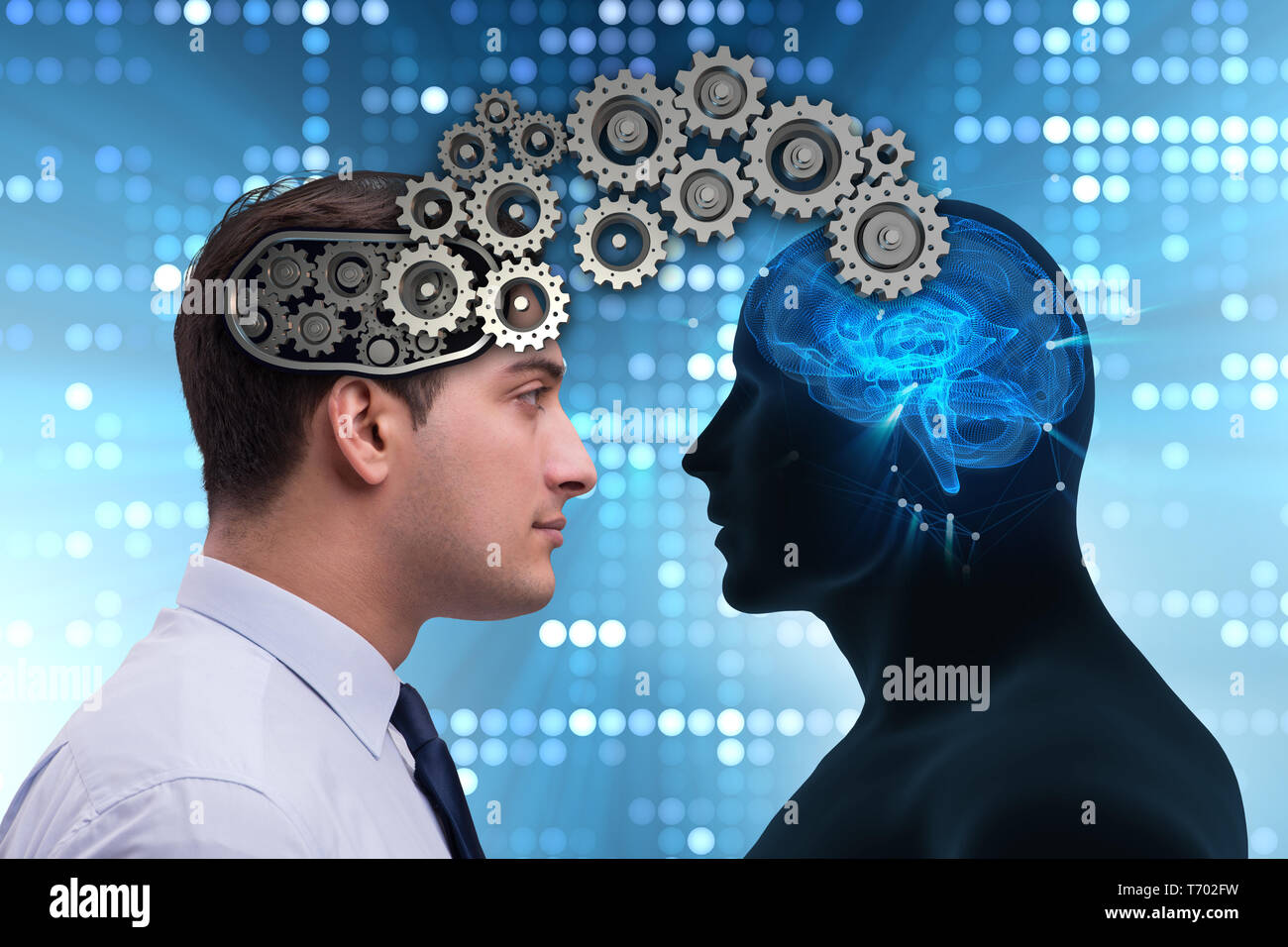 Cognitive computing concept as future technology with businessma Stock ...