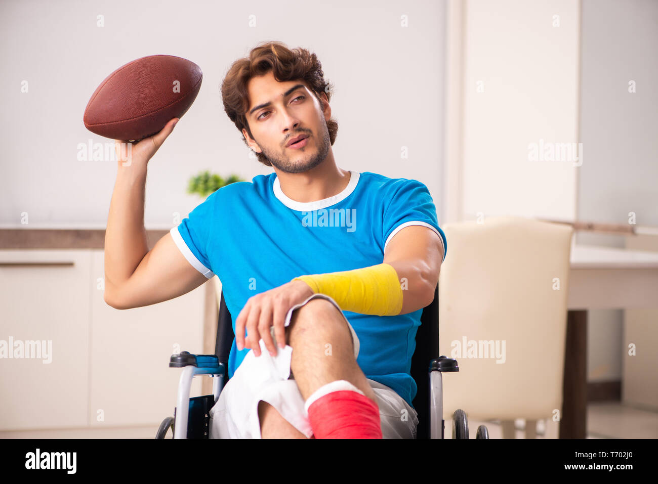 Injured man recovering from his injury Stock Photo - Alamy