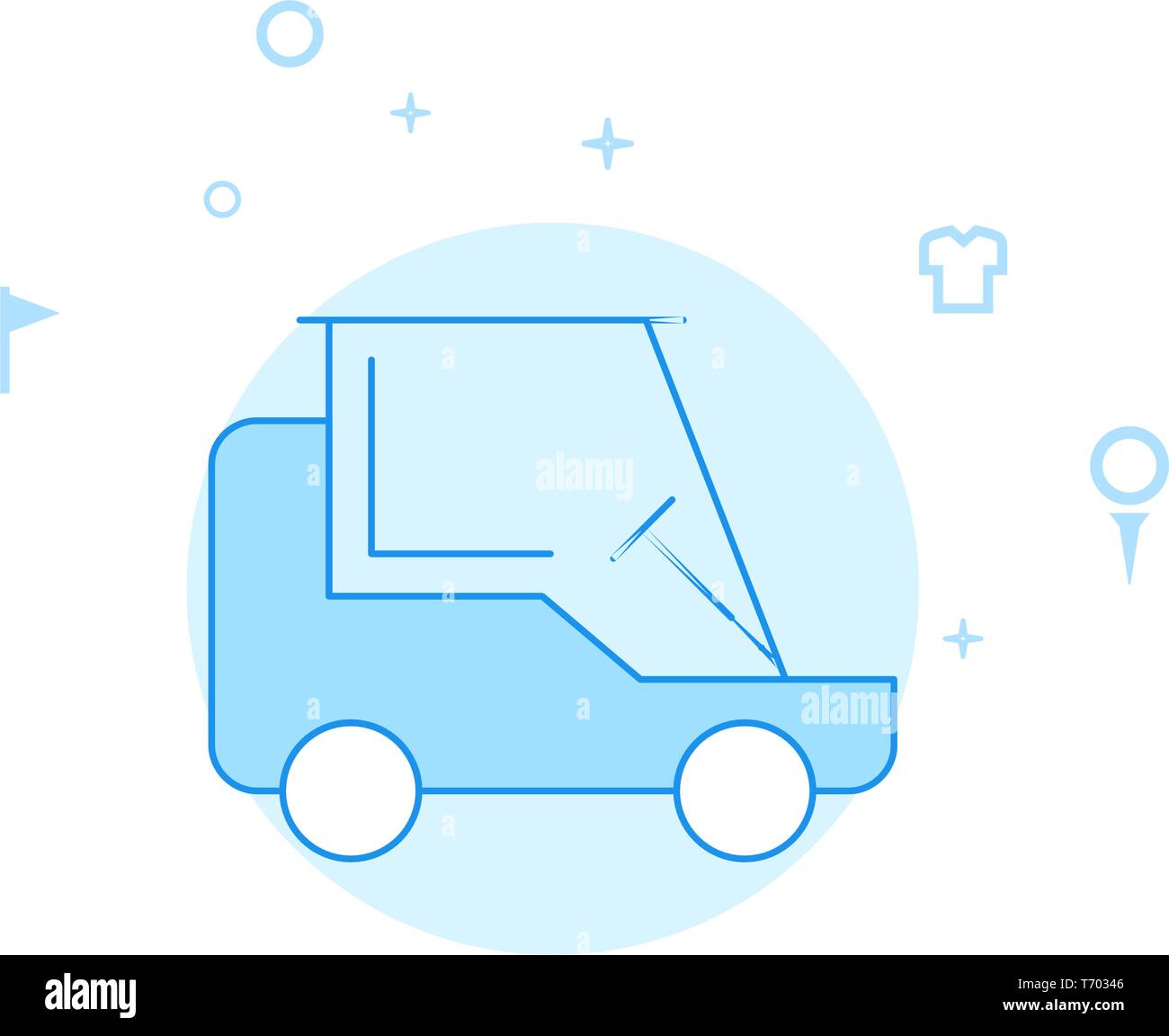 Golf Cart, Club Car Flat Vector Icon. Golf Club, Country Club ...