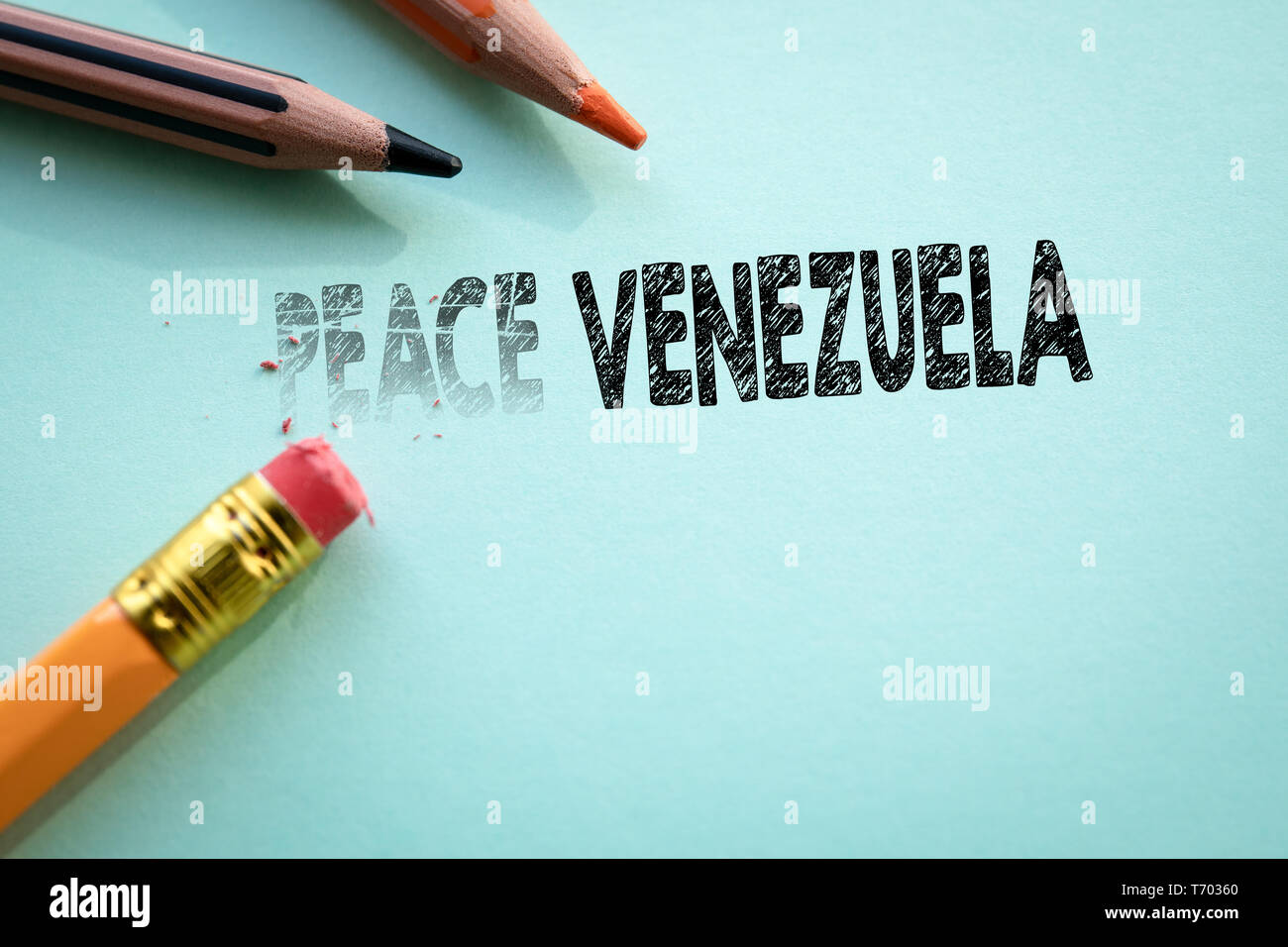 Peace and Venezuela. Political and economic crisis Stock Photo - Alamy