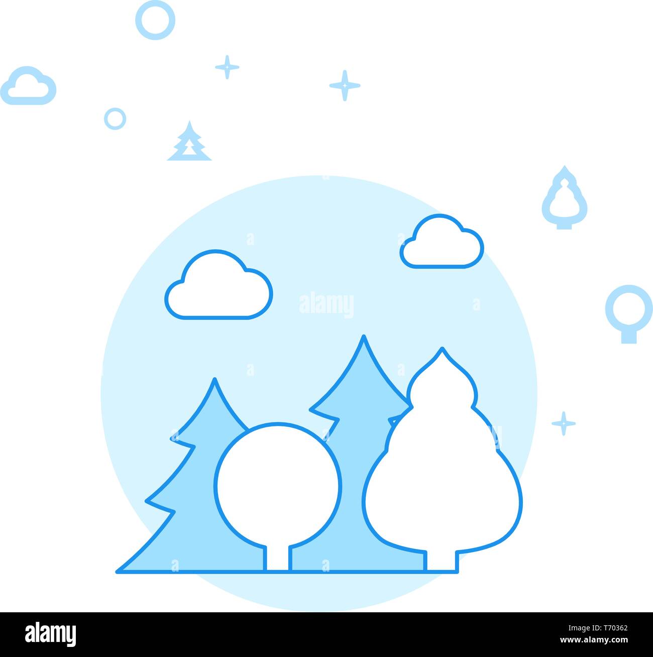 Mixed Forest Flat Vector Icon. Wild Tree Illustration. Light Flat Style ...