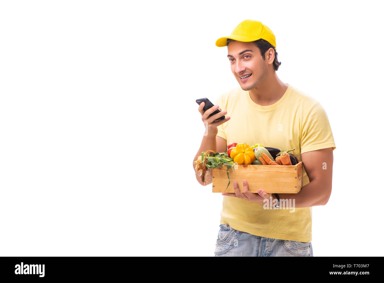 Concept of shopping delivery isolated on white background Stock Photo ...