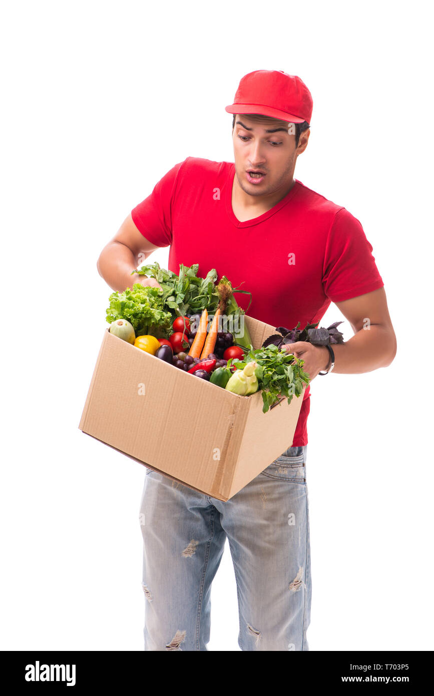 Concept of shopping delivery isolated on white background Stock Photo ...