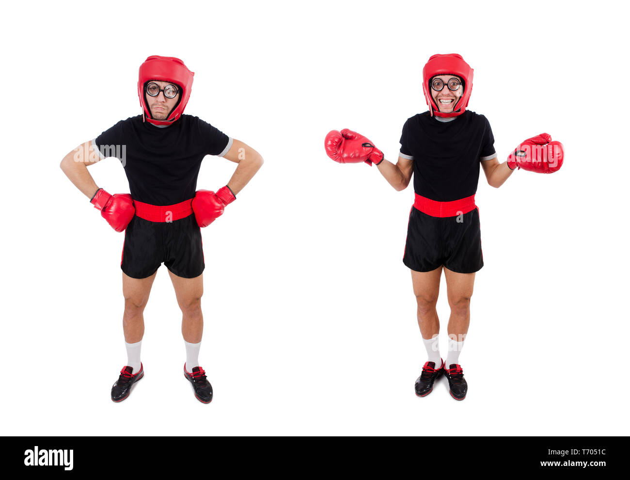 Funny boxer isolated on the white Stock Photo - Alamy