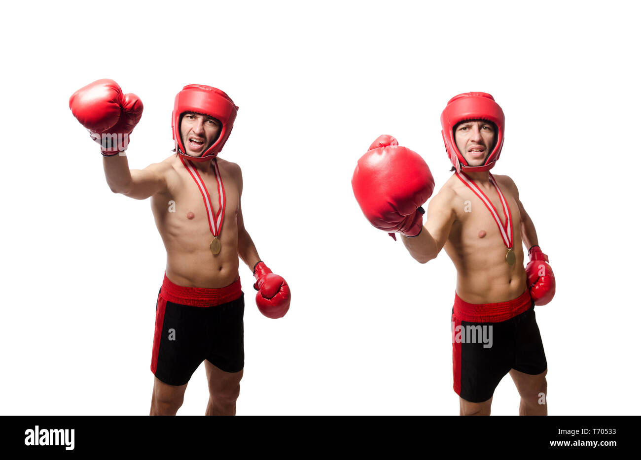 Funny boxer isolated on the white Stock Photo - Alamy