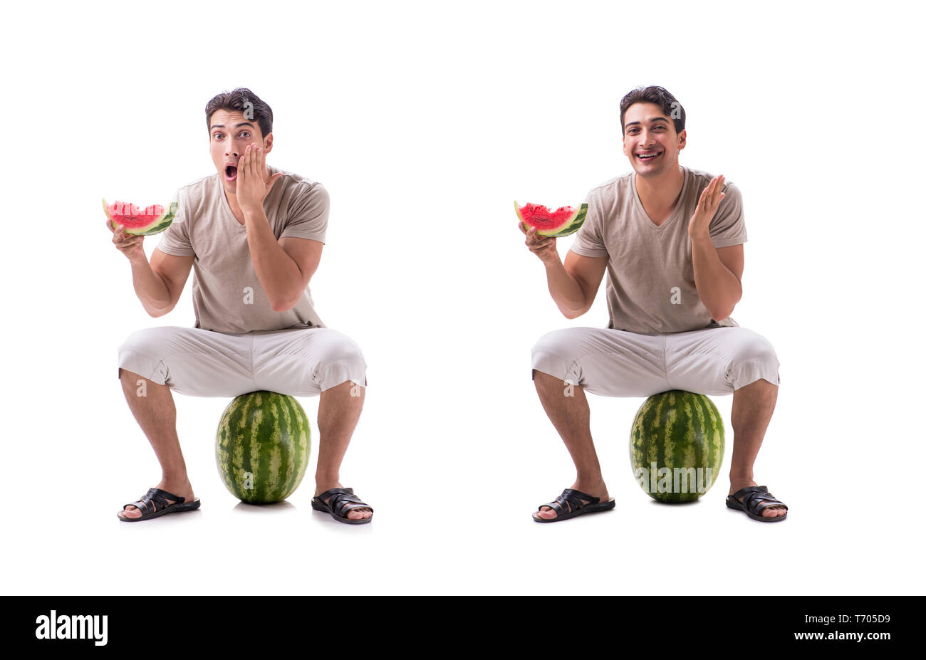 Surprised watermelon Cut Out Stock Images & Pictures - Alamy