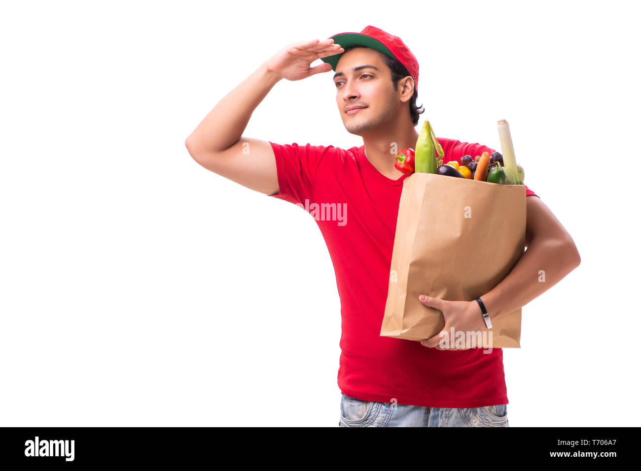 Concept of shopping delivery isolated on white background Stock Photo ...