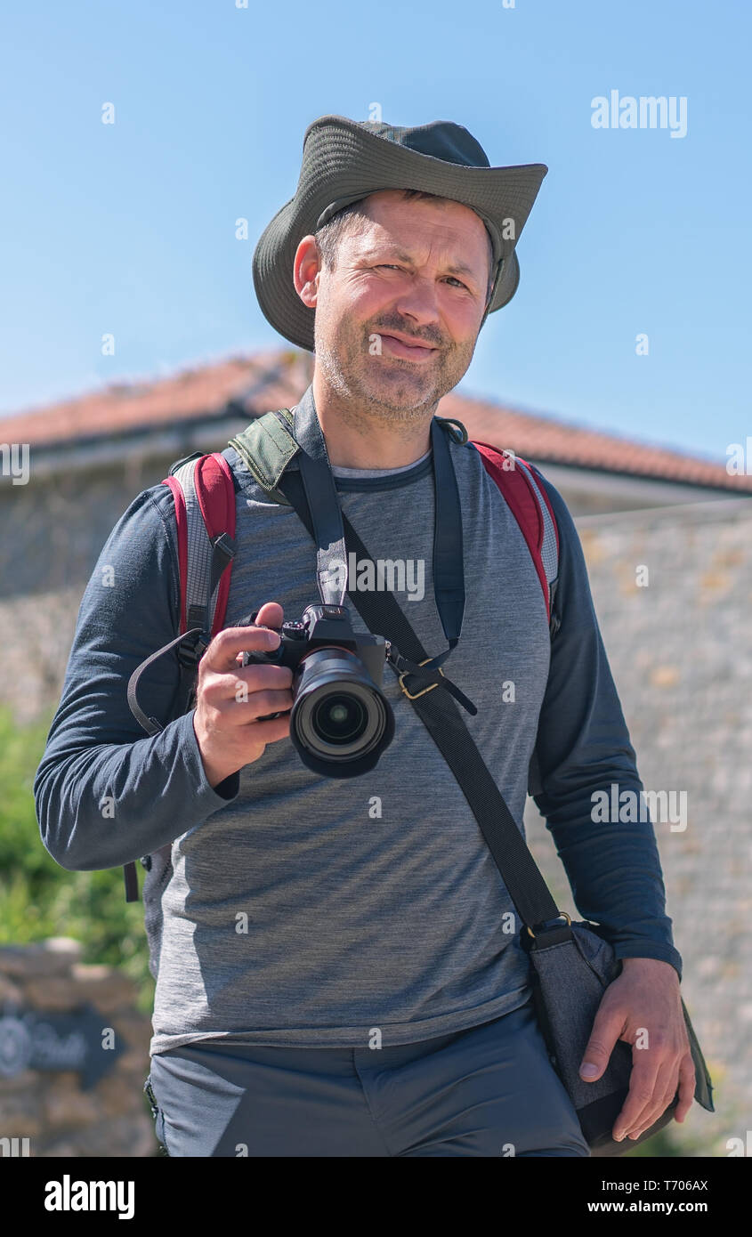 Portrait of a professional street and travel photographer Stock Photo ...
