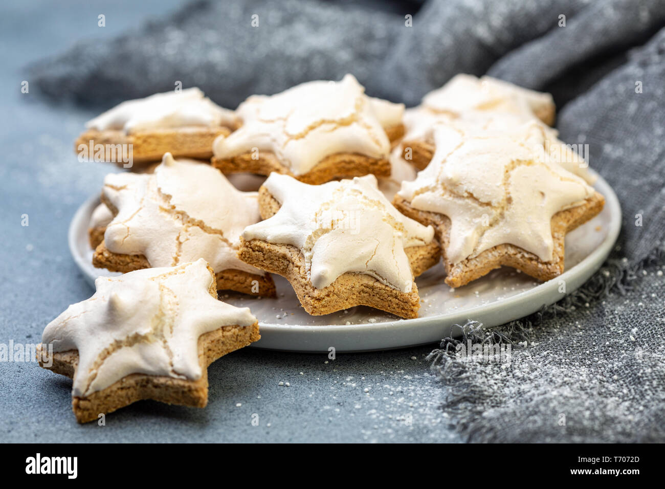 Traditional German Christmas almond cookies with cinnamon Stock Photo ...