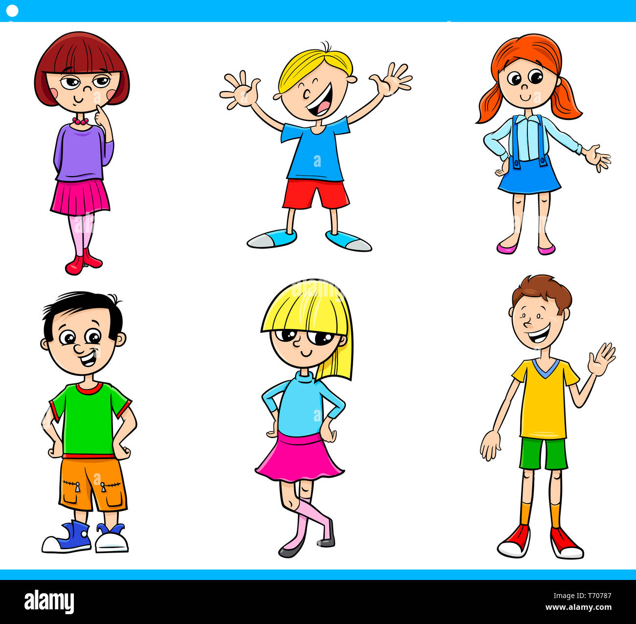 cartoon teens and children characters set Stock Photo - Alamy