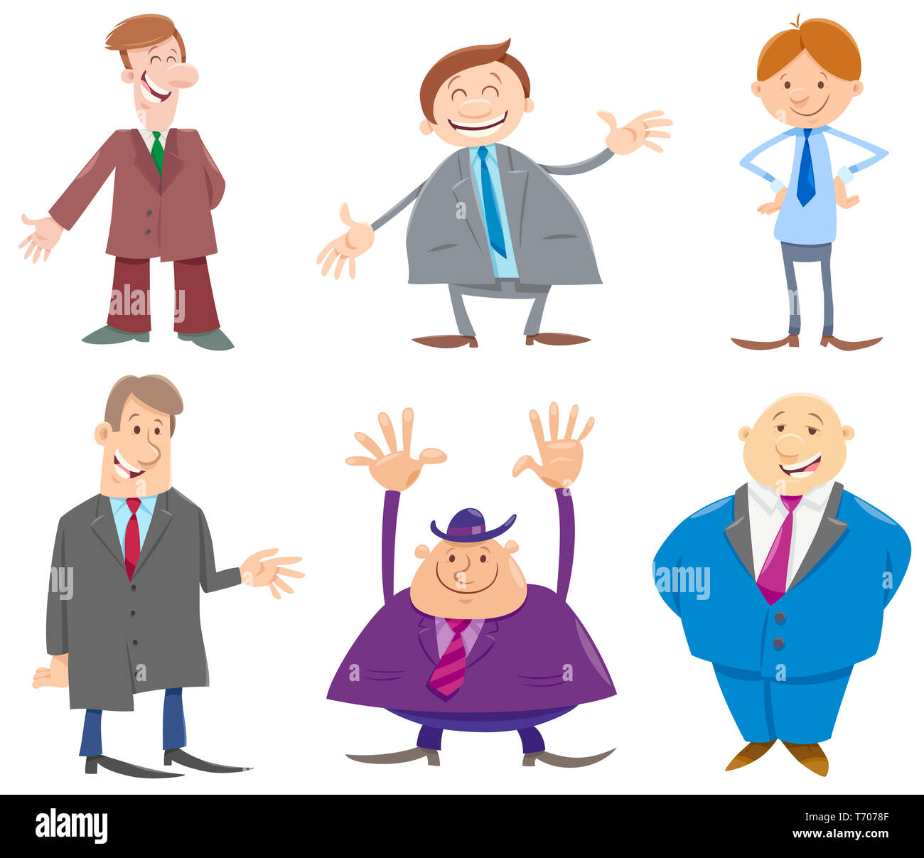 businessmen or men cartoon characters collection Stock Photo - Alamy