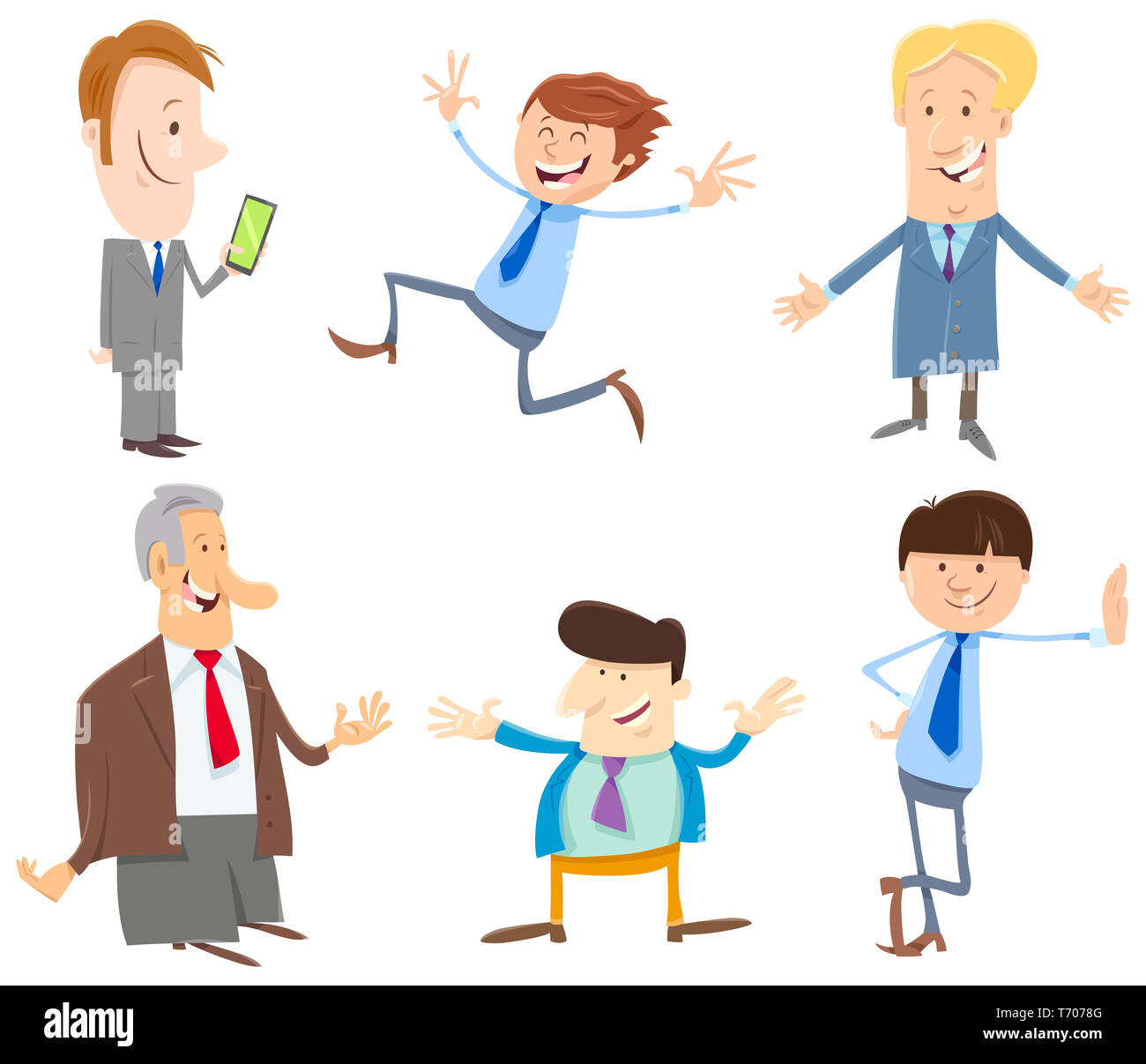 men or businessmen cartoon characters collection Stock Photo - Alamy