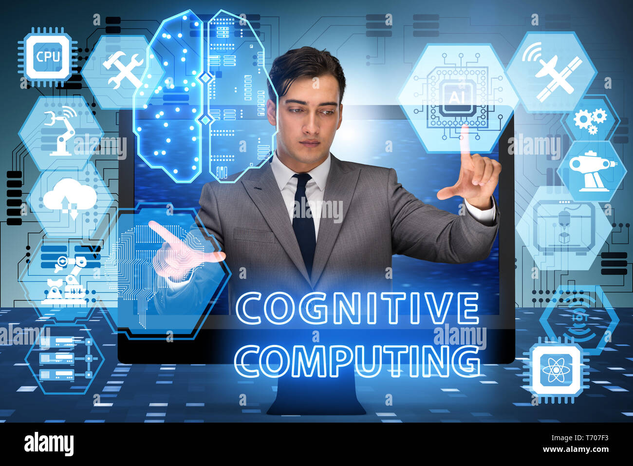 The cognitive computing concept as modern technology Stock Photo - Alamy