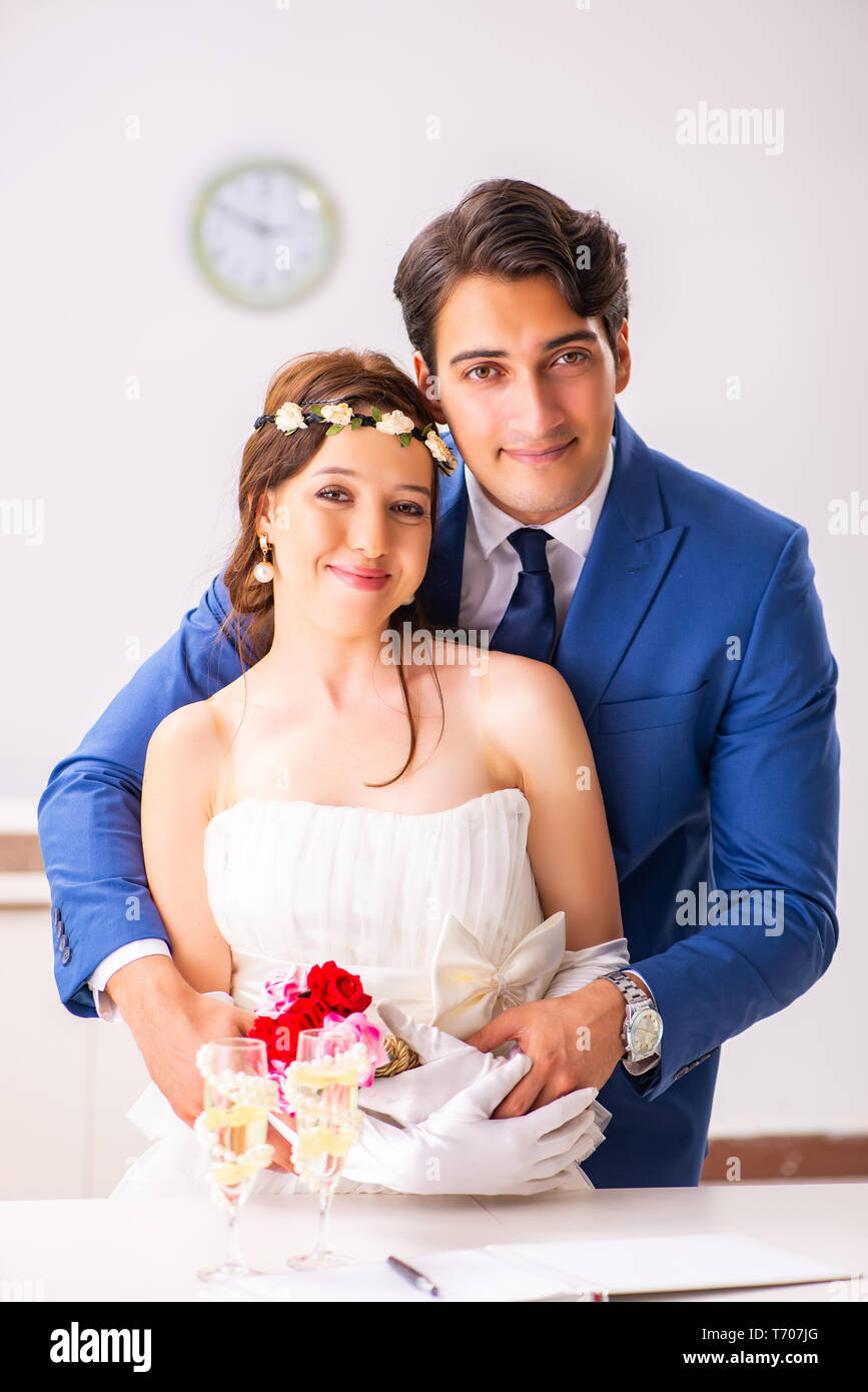 The wedding ceremony with wife and husband Stock Photo - Alamy