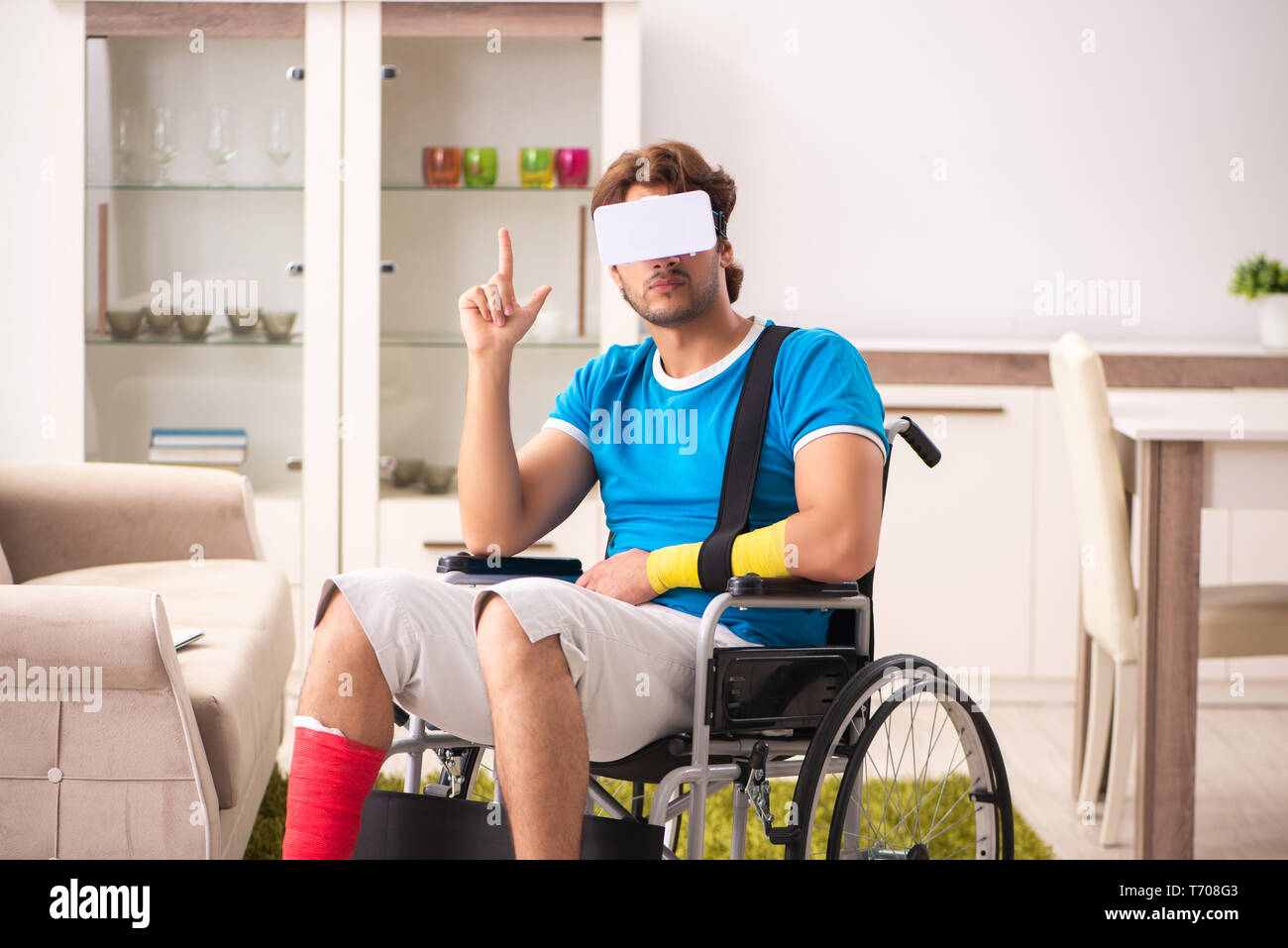The injured man recovering from his injury Stock Photo - Alamy