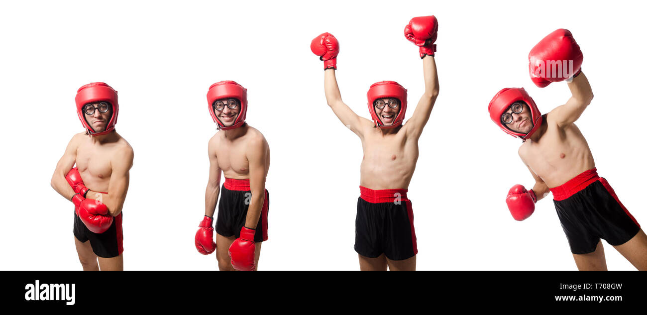 The funny boxer isolated on the white Stock Photo - Alamy