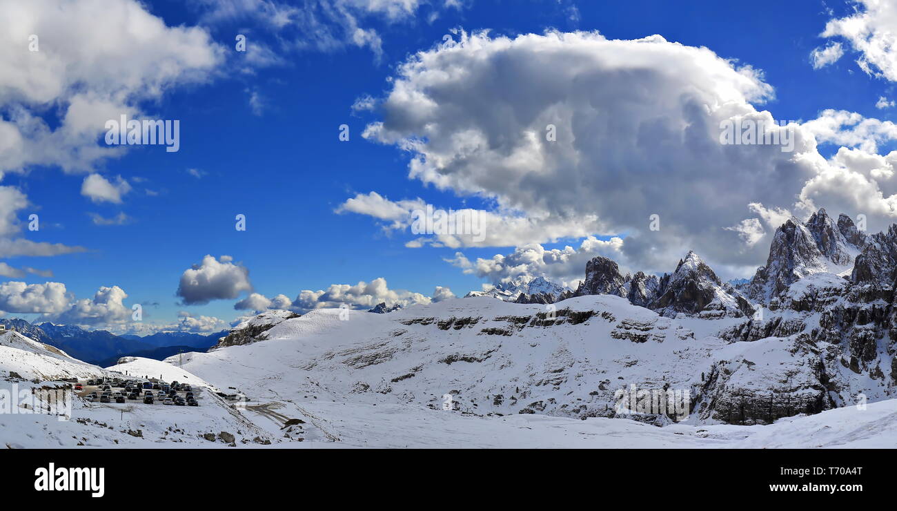 Three pinnacles in the Dolomites Stock Photo - Alamy