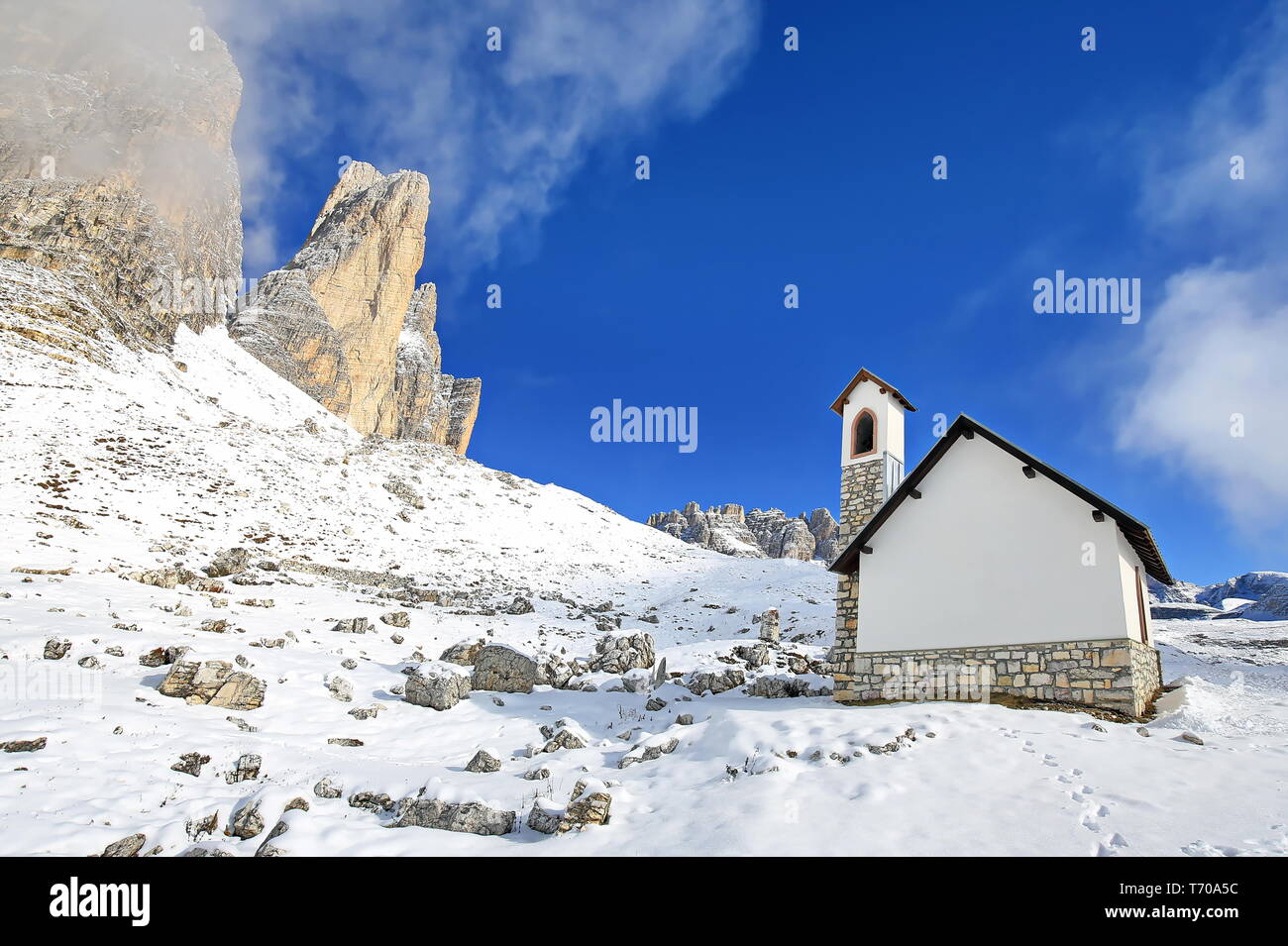 Three pinnacles in the Dolomites Stock Photo - Alamy
