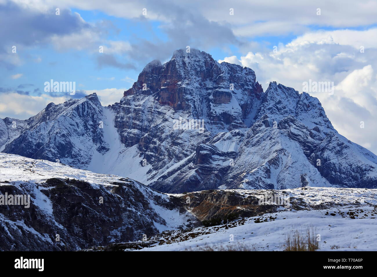 Three pinnacles in the Dolomites Stock Photo - Alamy