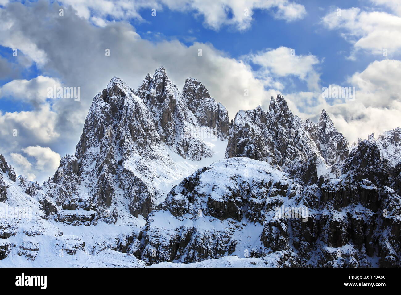 Three pinnacles in the Dolomites Stock Photo - Alamy