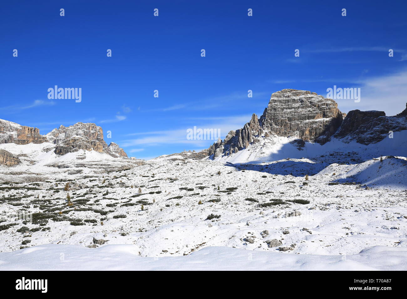 Three pinnacles in the Dolomites Stock Photo - Alamy