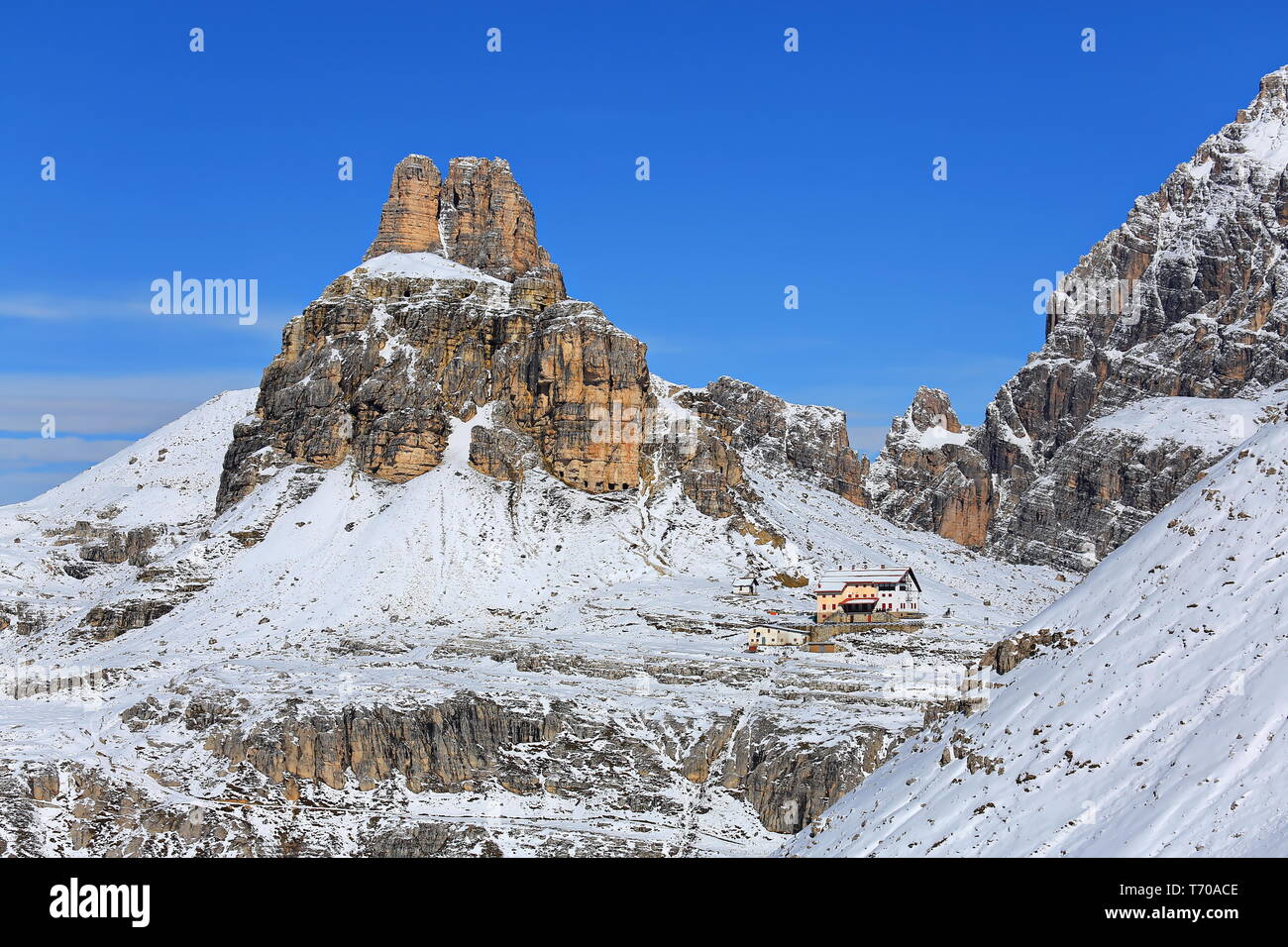 Three pinnacles in the Dolomites Stock Photo - Alamy