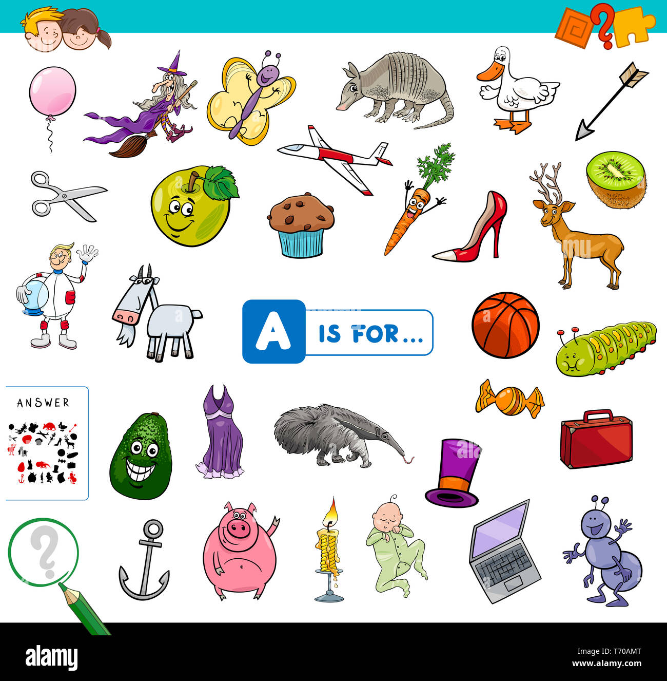 A is for educational game for children Stock Photo - Alamy