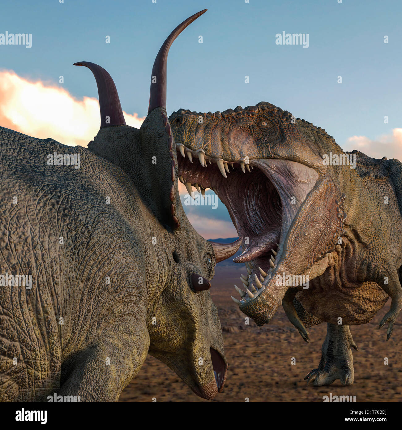 t-rex vs diabloceratops , will put some fun at yours creations Stock ...