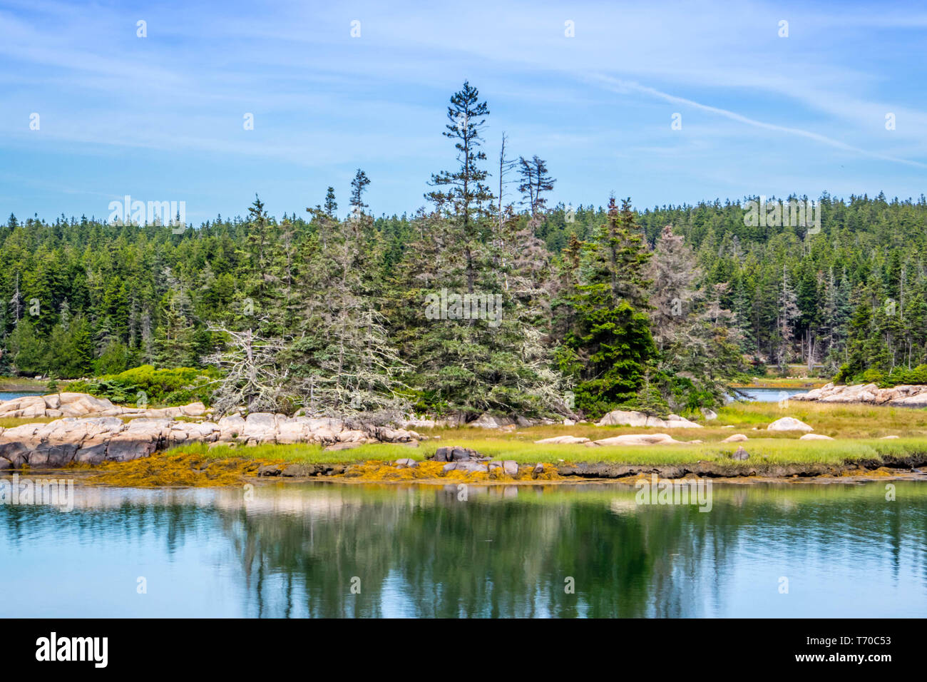 Little Moose Island in Acadia National Park at Schoodic Peninsula Stock ...