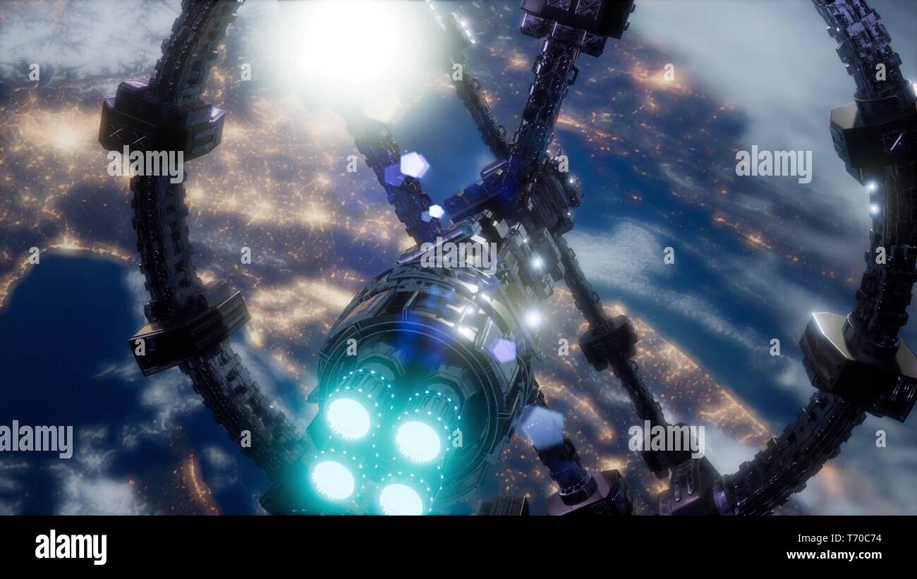 Earth and outer space station iss Stock Photo - Alamy