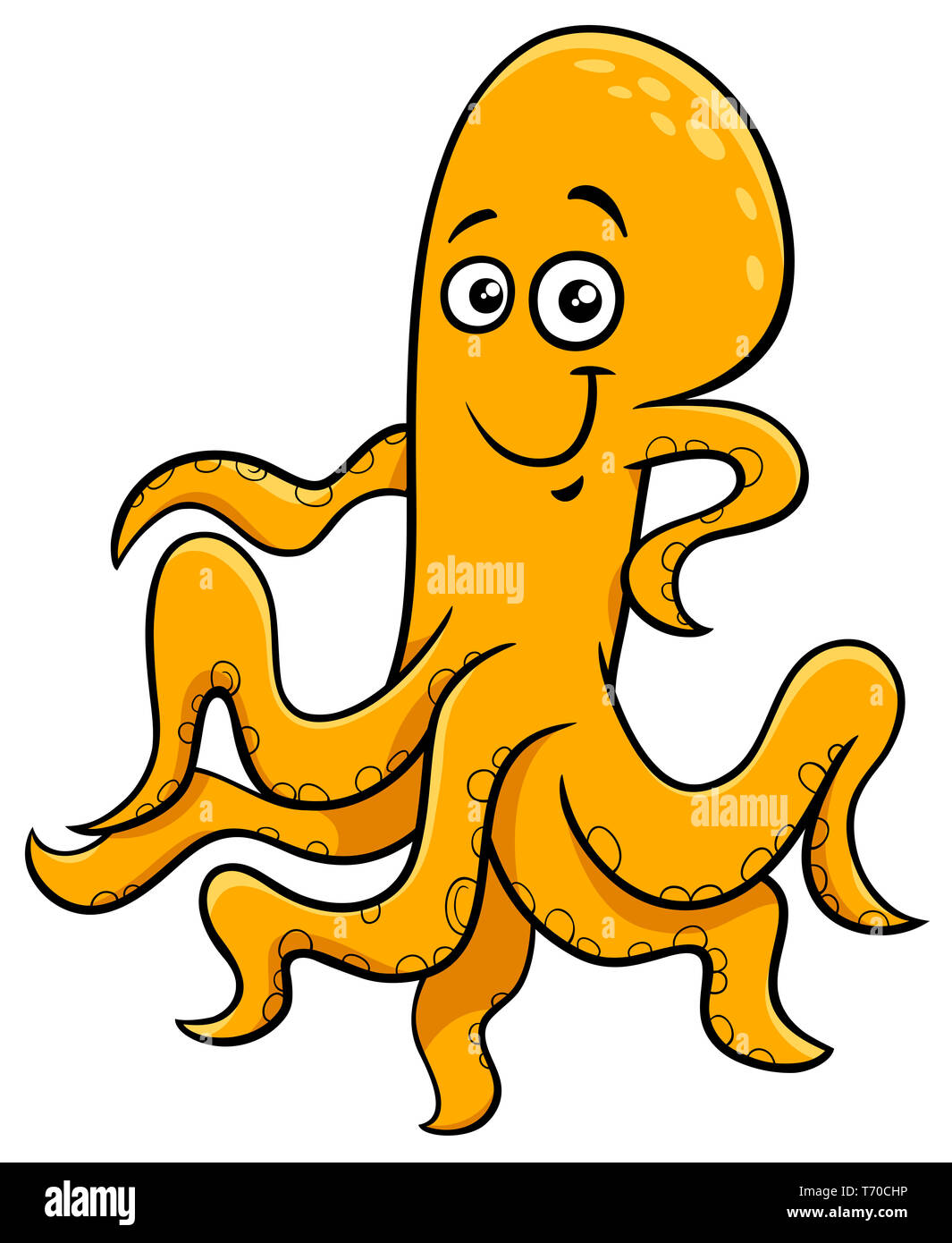 cute octopus character cartoon illustration Stock Photo - Alamy