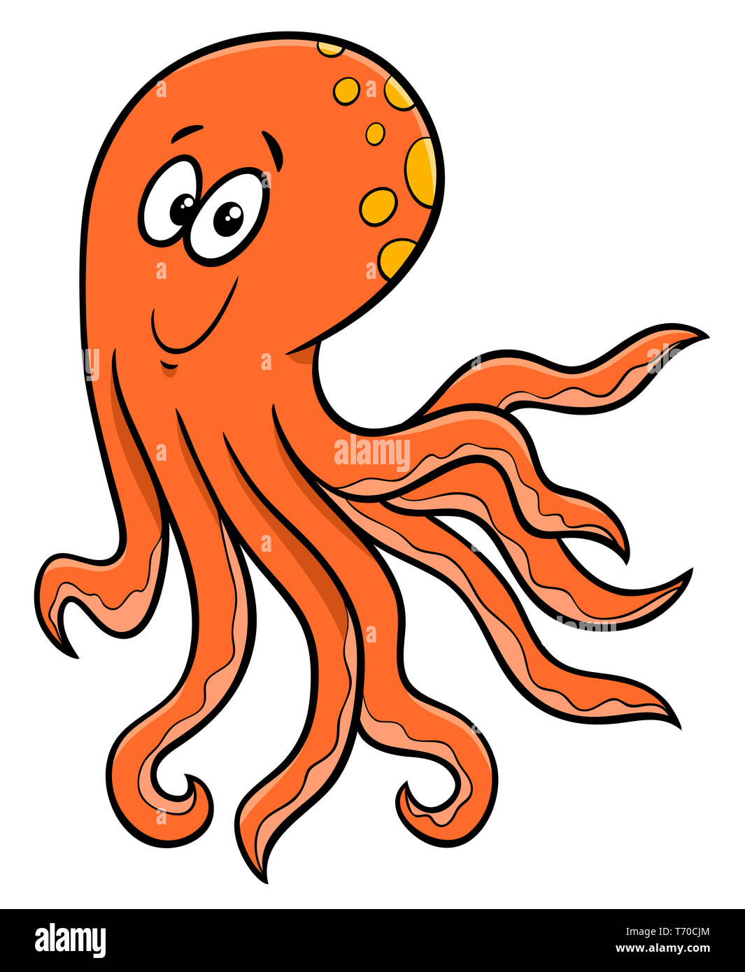 cute octopus character cartoon illustration Stock Photo - Alamy