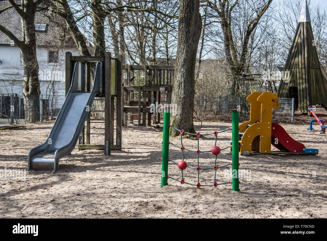 Red playground equipment hi-res stock photography and images - Alamy