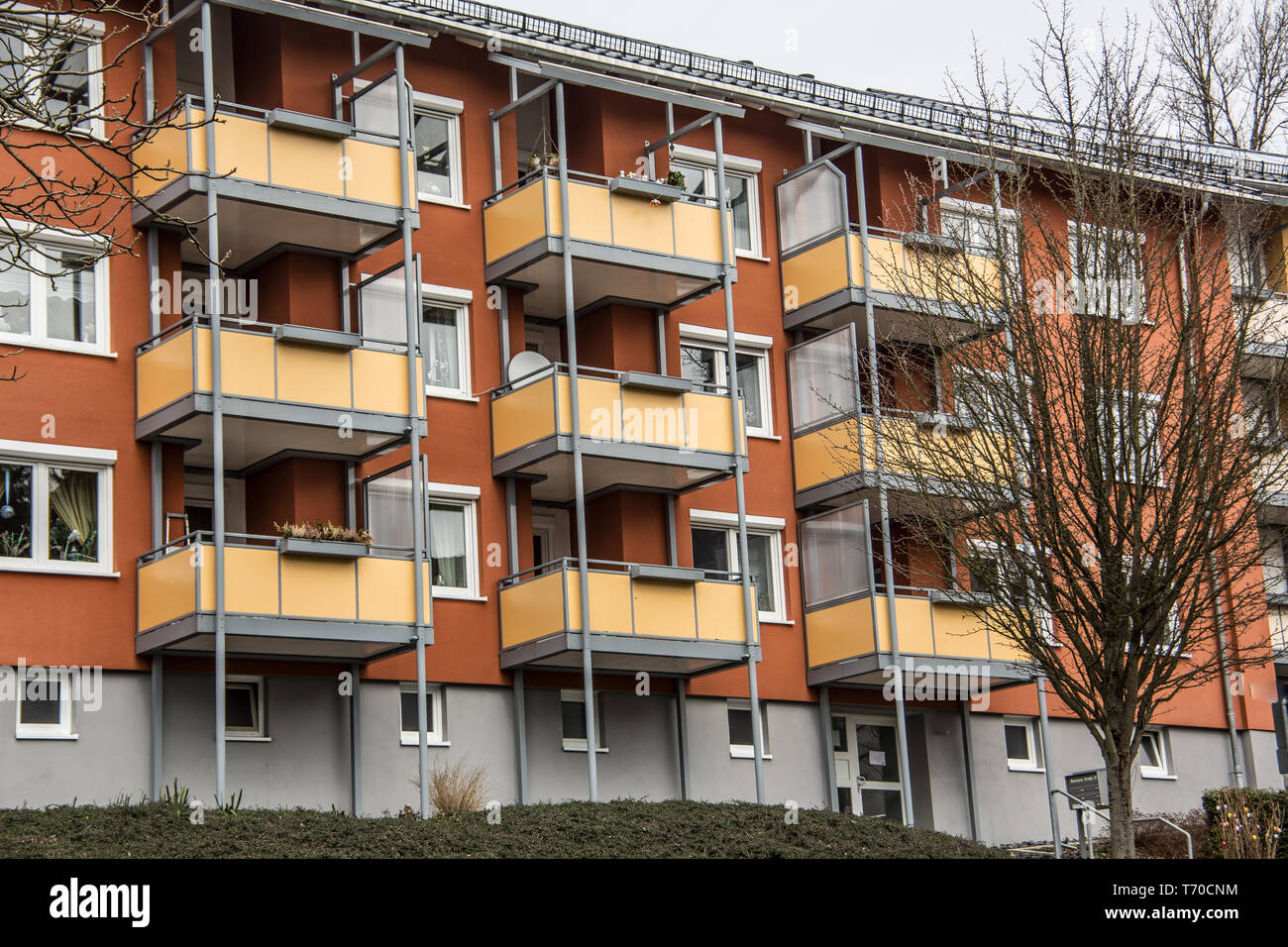 Colorful block of flats as a prefabricated building Stock Photo - Alamy