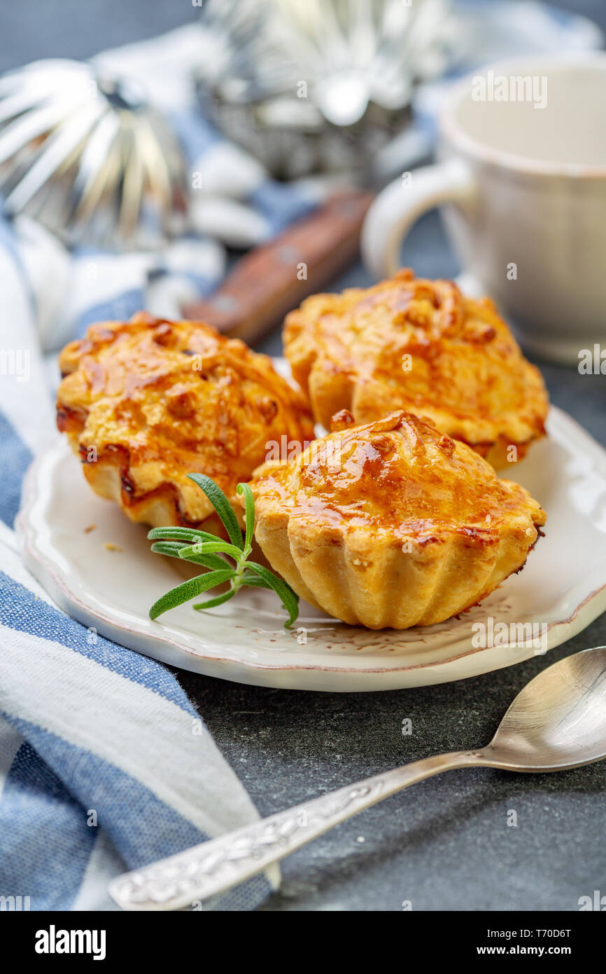 Homemade mini minced meat pies on a plate Stock Photo - Alamy
