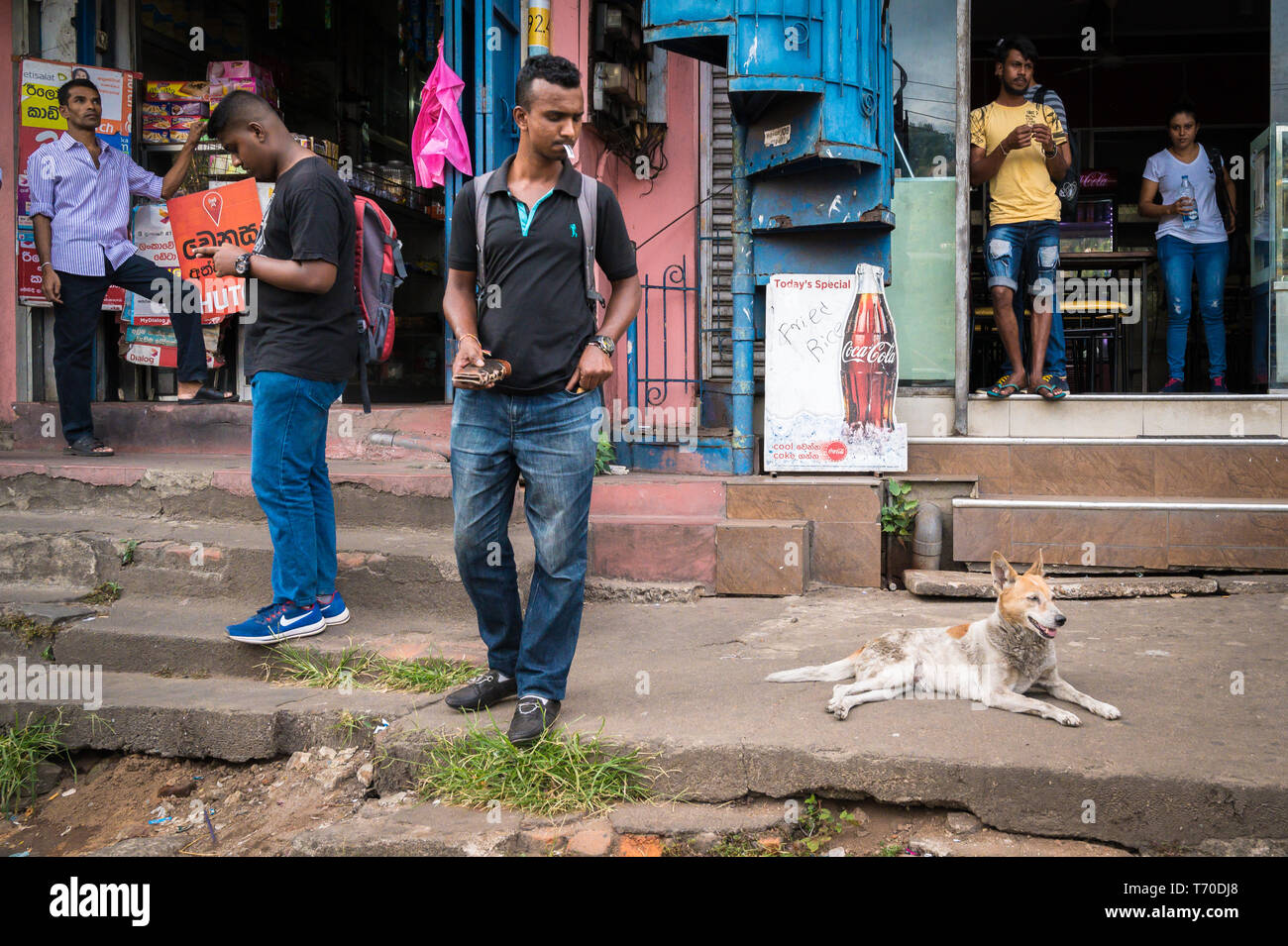 People randomly standing on the street, Kandy, Sri Lanka Stock Photo ...