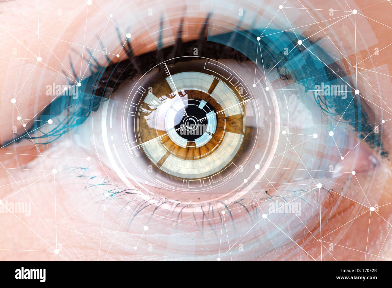 Concept of sensor implanted into human eye Stock Photo - Alamy